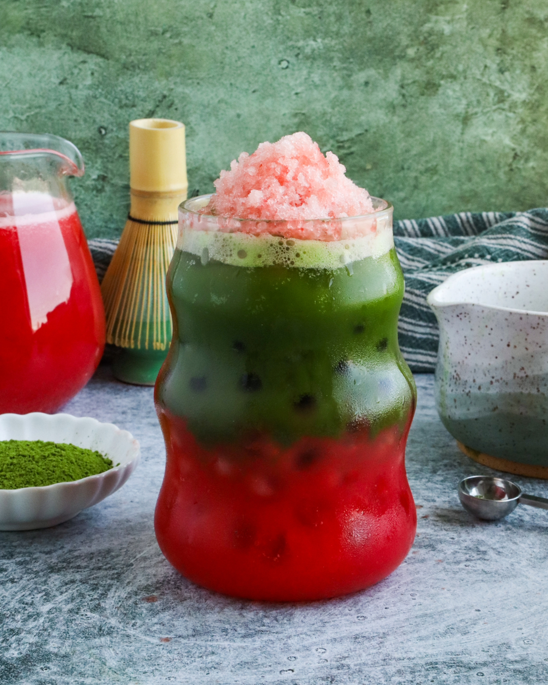 Iced Watermelon Matcha - Colorful Superfoodie